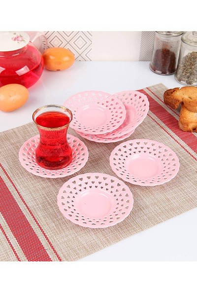 Emr Çay Tabağı Plastik Kırılmaz 6 Lı Bardak Altlığı Pembe Emr Çay Tabağı Plastik Kırılmaz 6 Lı Bardak Altlığı Pembe