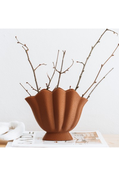 Beige Shell Vazo 3D Doğa Dostu Biyoplastik