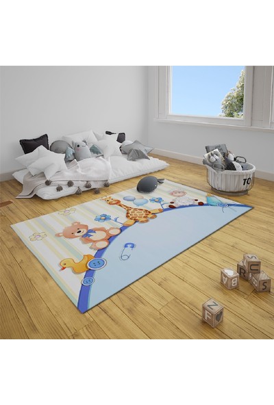 Tulip Dekorasyon Kaymaz Taban Yıkanabilir Dijital Baskı Çocuk Halısı