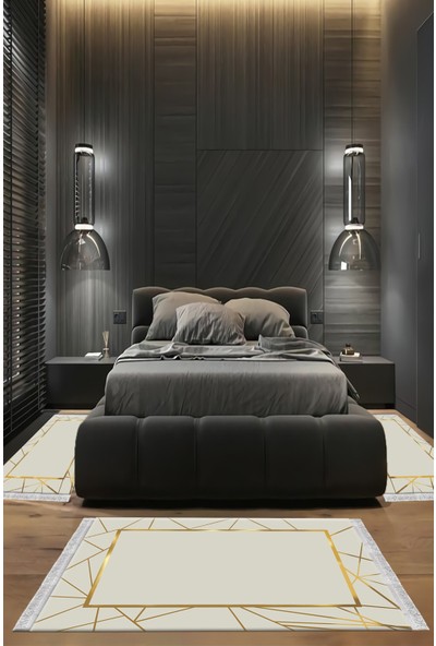 Tulip Dekorasyon Yatak Odası 3'Lü Set Halı 2 Adet 80 x 140 cm 1 Adet 80 x 200 cm