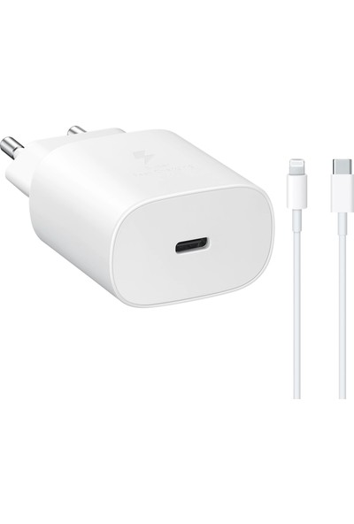 Samsung TA800 Iphone Lightning Şarj Aleti Beyaz 1m Type-C To Lightning Kablo Samsung TA800 Iphone Lightning Şarj Aleti Beyaz 1m Type-C To Lightning Kablo