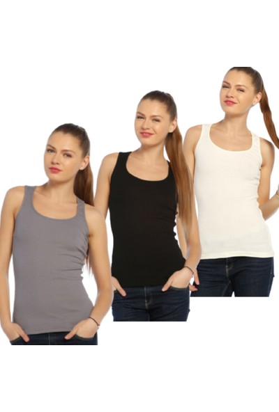 Darkzone Siyah-Beyaz-Melanj Spor Kadın Atlet Darkzone Siyah-Beyaz-Melanj Spor Kadın Atlet