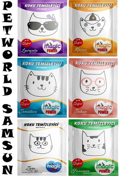 Magic Power 6'lı Kedi Kumu Koku Giderici 25 gr / Karışık (Mix) Magic Power 6'lı Kedi Kumu Koku Giderici 25 gr / Karışık (Mix)