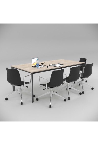 Akr Ofis Corner Toplantı Masası Meşe