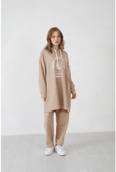 Markano Yazılı Baskılı Büyük Beden Takım