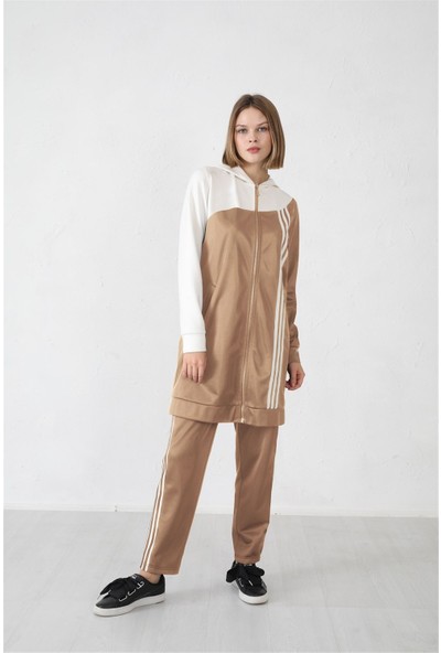 Markano Fermuarlı Biyeli Eşofman Takım