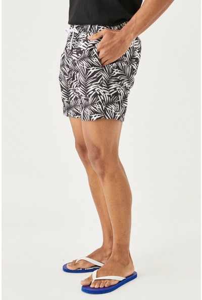 Ac&Co / Altınyıldız Classics Erkek Siyah-Beyaz Standart Fit Cepli Desenli Şort Mayo Ac&Co / Altınyıldız Classics Erkek Siyah-Beyaz Standart Fit Cepli Desenli Şort Mayo