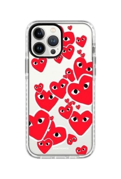 Sumthincs Hearts iPhone 11 Procase Beyaz Şeffaf Telefon Kılıfı Sumthincs Hearts iPhone 11 Procase Beyaz Şeffaf Telefon Kılıfı