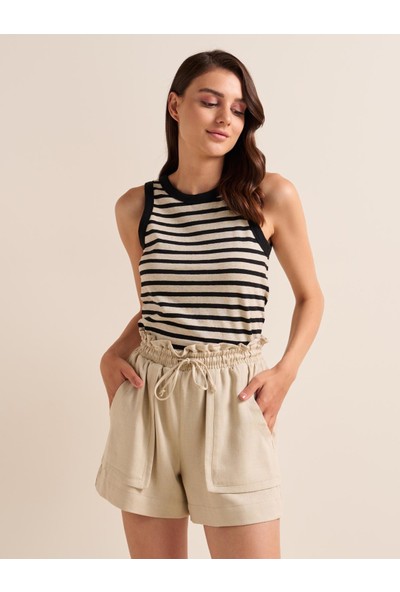 Jimmy Key Kadın Bej Düz Kesim Bisiklet Yaka Kolsuz Desenli Atlet Jimmy Key Kadın Bej Düz Kesim Bisiklet Yaka Kolsuz Desenli Atlet