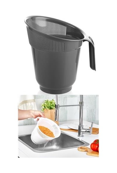 Transformacion Staub 2.5 Lt Sürahi Tipi Gri Hızlı Süzgeç Kevgir Boşaltıcı