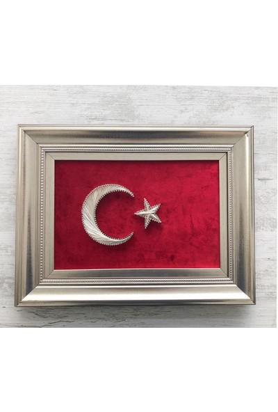 Huistgift Türk Bayrağı 32 x 42 Filografi Ahşap Tablo