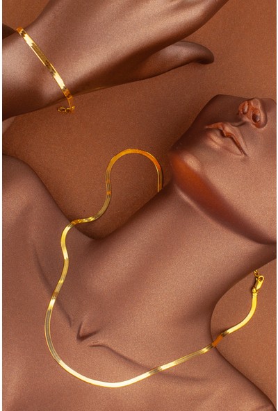 Gülüş Gümüş Italyan Ezme Kolye ve Bileklik Seti