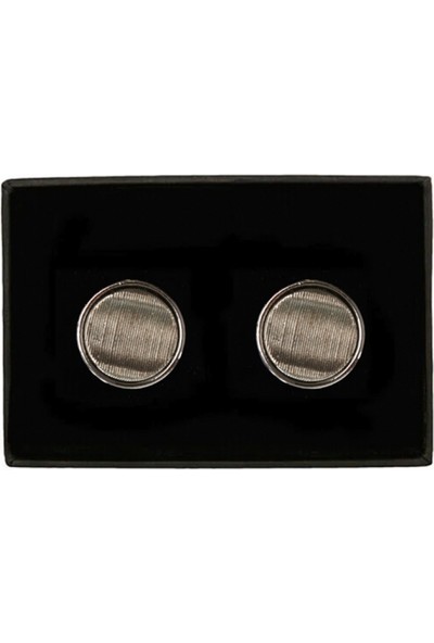 ALTINYILDIZ CLASSICS Erkek Siyah-Gri Düz Siyah Klasik Kol Düğmesi