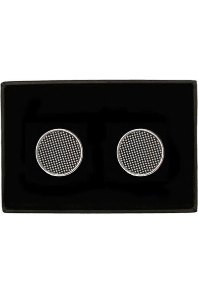 Altınyıldız Classics Erkek Siyah-Gri Düz Siyah-Gri Klasik Kol Düğmesi