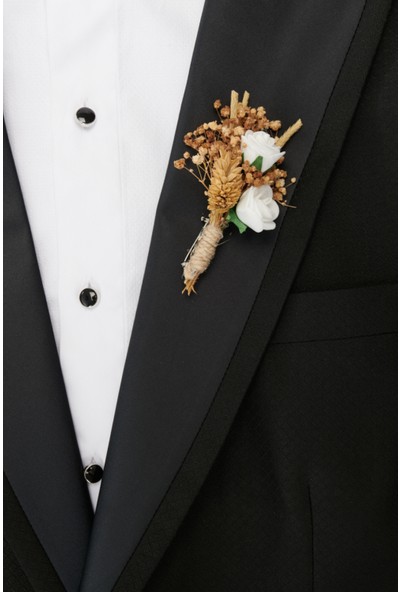 Altınyıldız Classics Desenli Bej Yaka Çiçeği