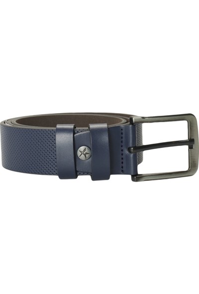 Altınyıldız Classics Erkek Lacivert %100 Deri Casual Kemer