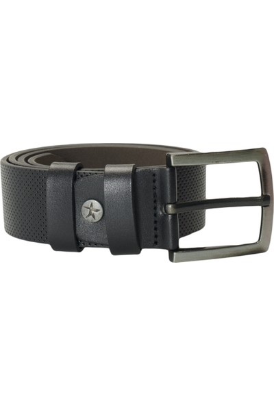 Altınyıldız Classics Erkek Siyah %100 Deri Casual Kemer