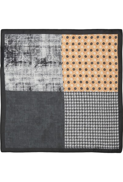 ALTINYILDIZ CLASSICS Erkek Siyah-Gri Desenli Siyah-Gri Klasik Mendil