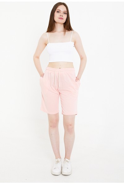 Kadın Basic Uzun Örme Şort-Bermuda