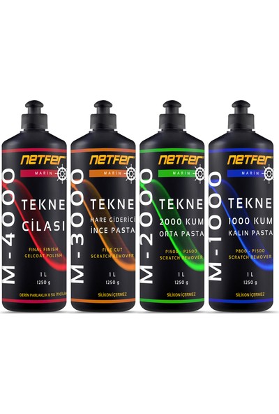 Netfer 4'lü Marin Tekne Pasta Cila Set - 4x1 L Netfer 4'lü Marin Tekne Pasta Cila Set - 4x1 L