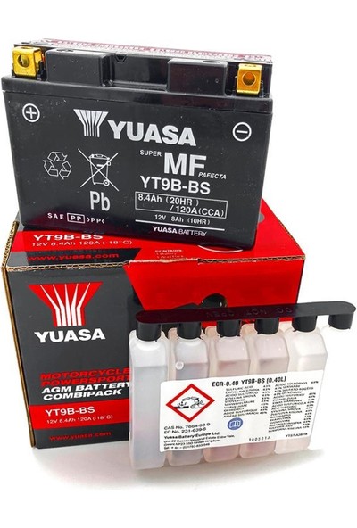 Yuasa YT9B-BS Akü 12V 8.4AH 120A (-18C) Yuasa YT9B-BS Akü 12V 8.4AH 120A (-18C)