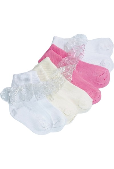 Algitsin Dantelli Kız Çocuk Çorap 4 Lü Set