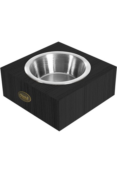 Owl Ahşap Mama Veya Su Kabı Tekli