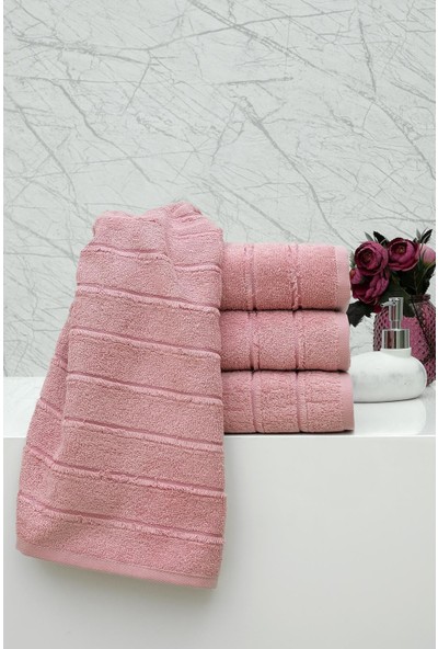 4'lü 50X90 Açık Pembe El-Yüz Havlusu