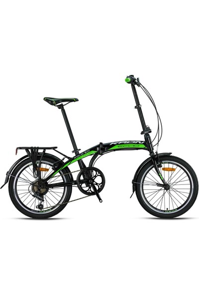 20J Kron Fold 3.0 7V Katlanır Bisiklet - Siyah Gri Yeşil