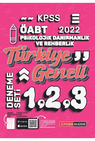 Pegem Akademi Yayıncılık 2022 KPSS ÖABT Psikolojik Danışma ve Rehberlik 1-2-3 (3'lü Deneme Pegem Akademi Yayıncılık 2022 KPSS ÖABT Psikolojik Danışma ve Rehberlik 1-2-3 (3'lü Deneme