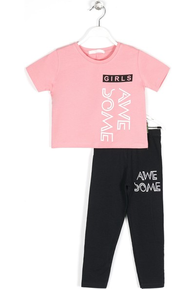 Zepkids Kız Çocuk Awesome Baskılı Taytlı Takım 5-12 Yaş Zepkids Kız Çocuk Awesome Baskılı Taytlı Takım 5-12 Yaş