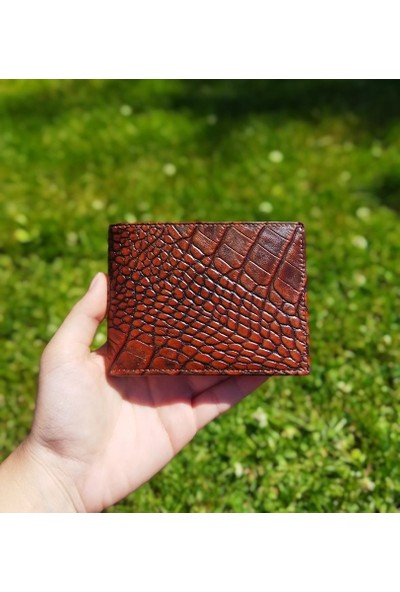 Budgıe Hakiki Deri Krokodil Yatay Erkek Cüzdan