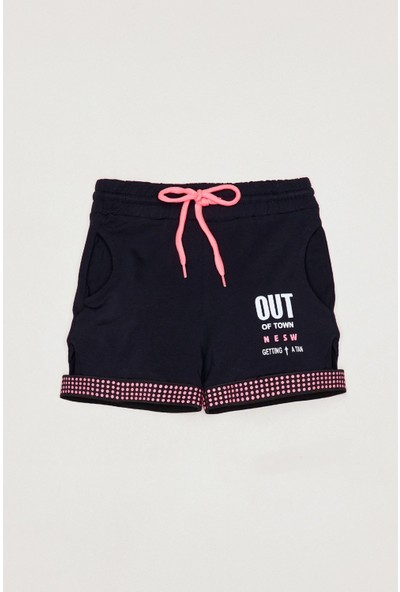FullaModa Beli Lastikli Baskılı Cepli Çocuk Şort