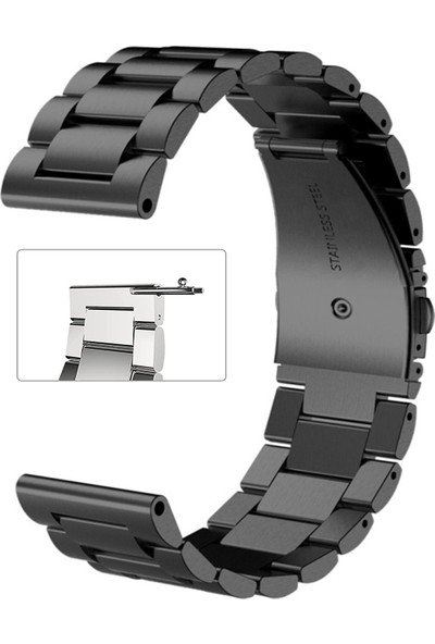 Trendburada 22MM Siyah Renk Akıllı Pimli Paslanmaz Çelik Metal Saat Kordonu Apmtl Trendburada 22MM Siyah Renk Akıllı Pimli Paslanmaz Çelik Metal Saat Kordonu Apmtl