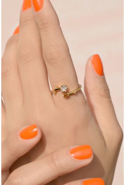 Sacce Scarves&Accessories Ayarlanabilir Yıldız Yüzük Gold