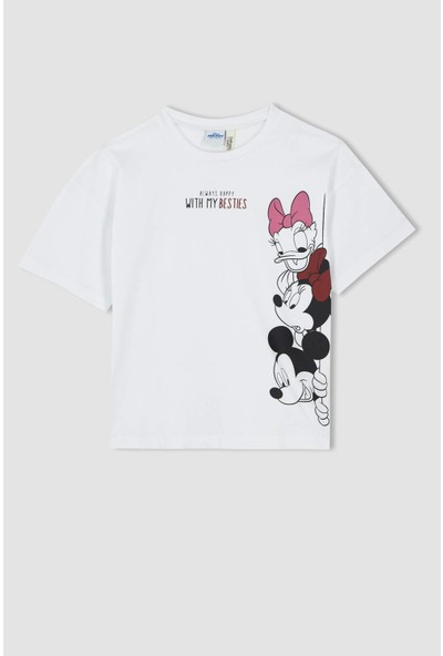 DeFacto Kız Çocuk Disney Mickey & Minnie Lisanslı Regular Fit Kısa Kollu Tişört X5073A622SM DeFacto Kız Çocuk Disney Mickey & Minnie Lisanslı Regular Fit Kısa Kollu Tişört X5073A622SM