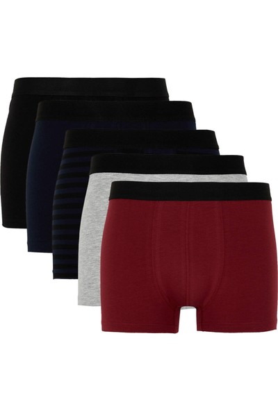 DeFacto Defacto Fit Regular Fit Pamuklu Esnek 5'li Boxer X7347AZ22SM