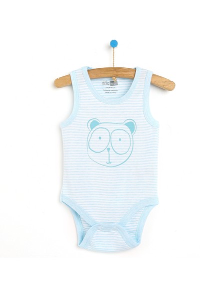 Hello Baby Çizgili Sevimli Hayvan Surat Atlet Body Hello Baby Çizgili Sevimli Hayvan Surat Atlet Body