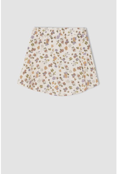 DeFacto Kız Çocuk Çiçek Desenli Esnek Belli Mini Etek Y5922A622SM