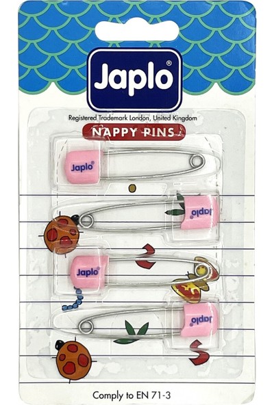 Japlo Emniyetli Çengelli Bebek Iğnesi 4'lü - Pembe
