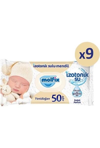 Molfix Yeni Doğan Islak Mendil 9X50 450 Yaprak Molfix Yeni Doğan Islak Mendil 9X50 450 Yaprak