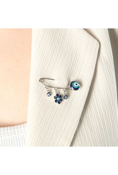 Lekka Design Çiçekli Nazar Boncuklu Lüks Broş Lekka Design Çiçekli Nazar Boncuklu Lüks Broş