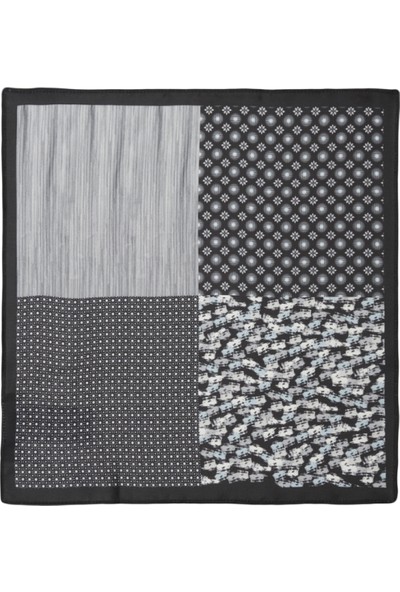 ALTINYILDIZ CLASSICS Erkek Siyah-Gri Desenli Siyah-Gri Klasik Mendil