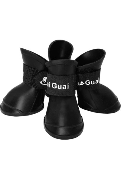 ANS Siyah Köpekler Için Su Geçirmaz Silikon Ayakkabı ANS Siyah Köpekler Için Su Geçirmaz Silikon Ayakkabı
