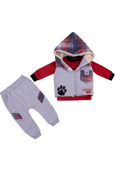 Flonte Kids Erkek Çocuk 3lü Takım Mr. Bear Nakışlı - Flonte Kids - Takım - Kırmızı - 0-1 Yaş Flonte Kids Erkek Çocuk 3lü Takım Mr. Bear Nakışlı - Flonte Kids - Takım - Kırmızı - 0-1 Yaş