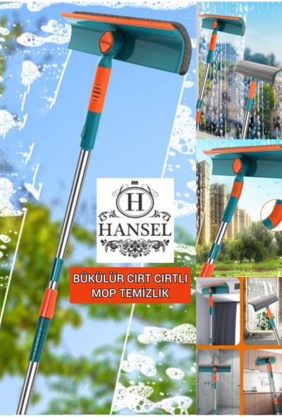 Hansel Teleskopik Çift Taraflı Pratik Cam Silme Aparatı Am Temizleme Çubuk Pencere Temizleyici Silecek Hansel Teleskopik Çift Taraflı Pratik Cam Silme Aparatı Am Temizleme Çubuk Pencere Temizleyici Silecek