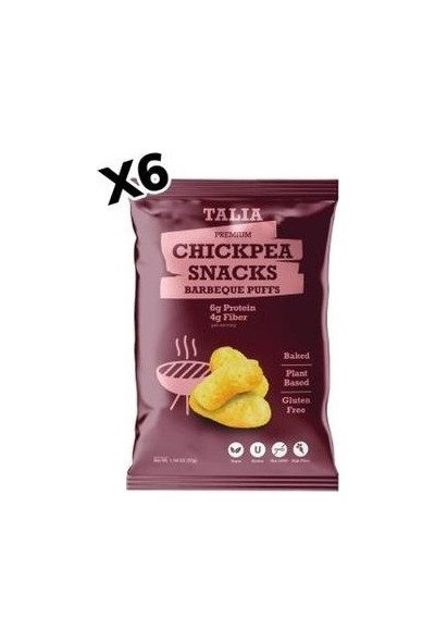 Talia Snacks Barbekü Soslu Fırınlanmış Nohut Cipsi 6 x 55 gr Talia Snacks Barbekü Soslu Fırınlanmış Nohut Cipsi 6 x 55 gr