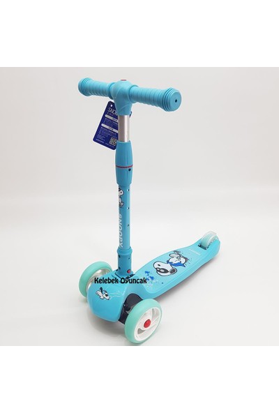Snoopy 3 Tekerli Işıklı Scooter - Mavi