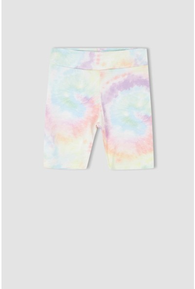 DeFacto Kız Çocuk Batik Desenli Biker Tayt X5650A622HS