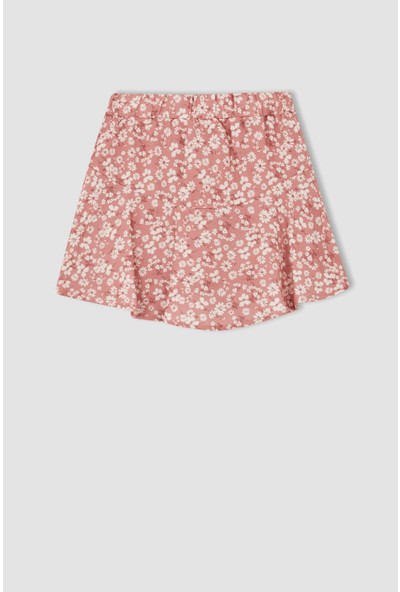 DeFacto Kız Çocuk Çiçek Desenli Esnek Belli Mini Etek Y5922A622SM